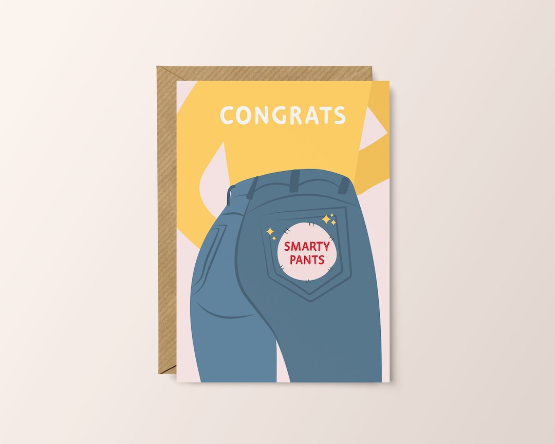 Congratulations Card A6 // Congrats Smarty Pants // Greeting Card ...