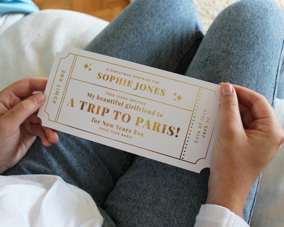 Event Foiled Voucher Ticket // Any Text // Personalised - Etsy