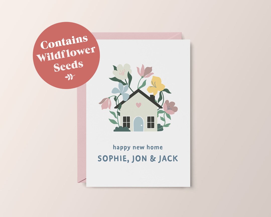 Personalised New Home Seed Card // Wildflower Seeds // A6 Greeting Card ...