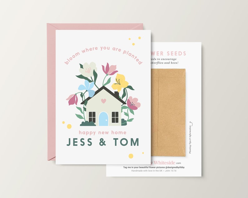 Personalised New Home Seed Card // Wildflower Seeds // A6 | Etsy