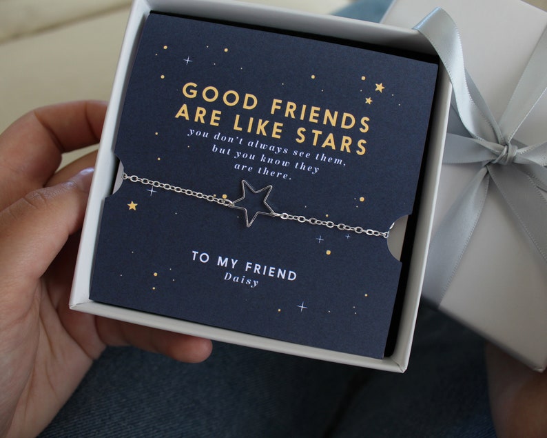 Good Friends Are Like Stars // Bracelet // Silver Star // Gift Card ...