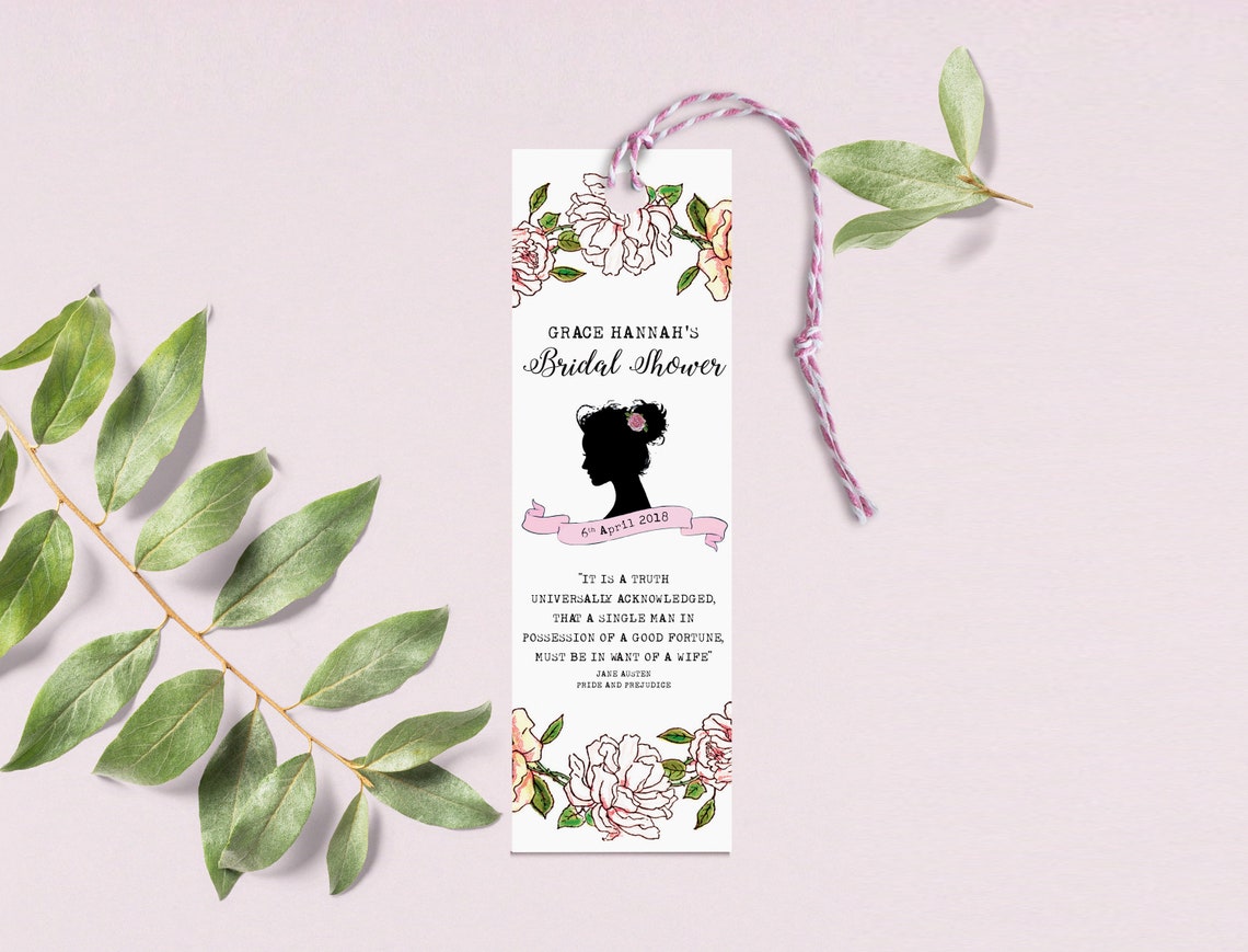 Pride and Prejudice // Jane Austen // Quote Bookmark // Bridal - Etsy