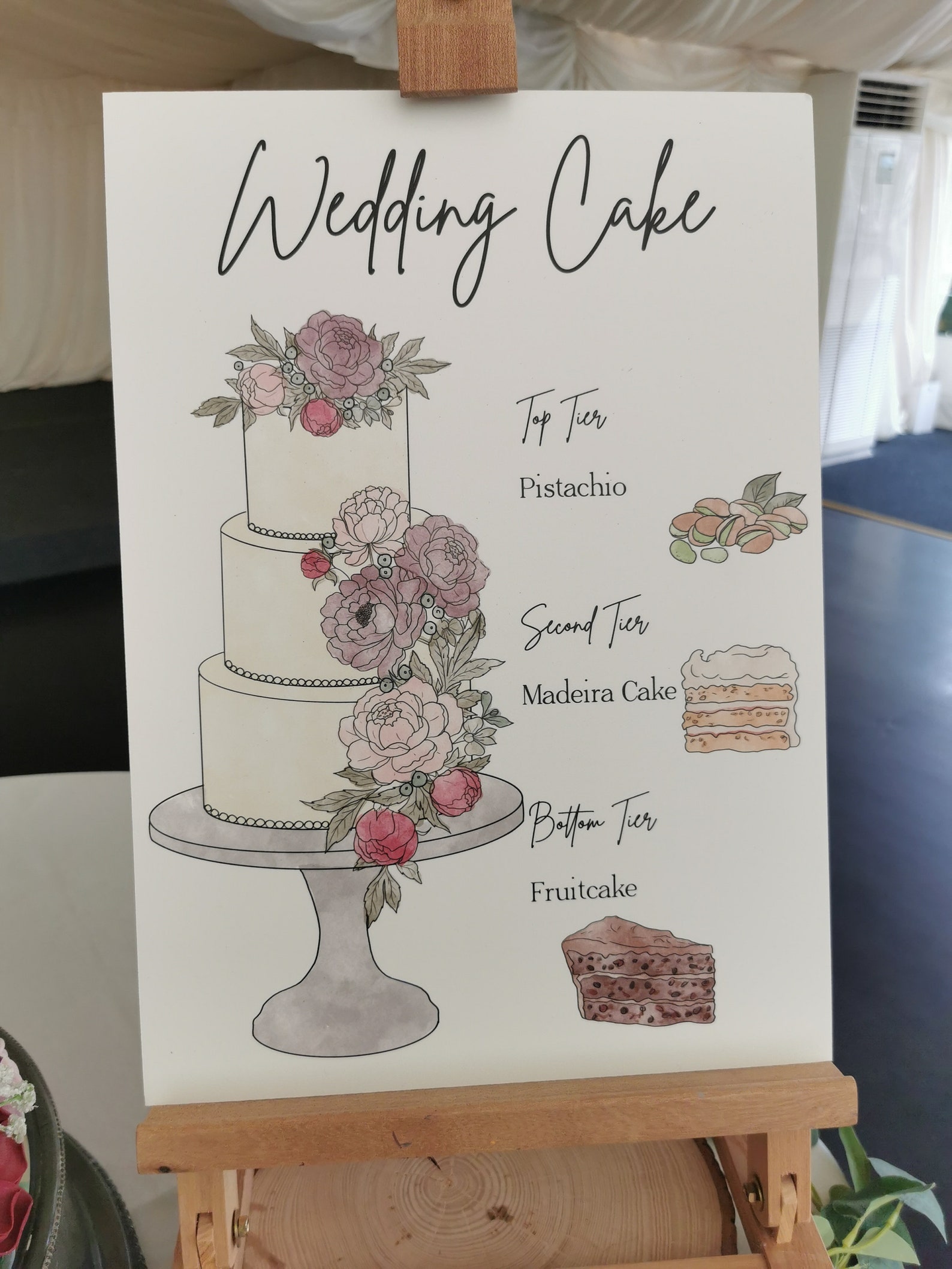 Illustrated Wedding Cake Sign - Etsy
