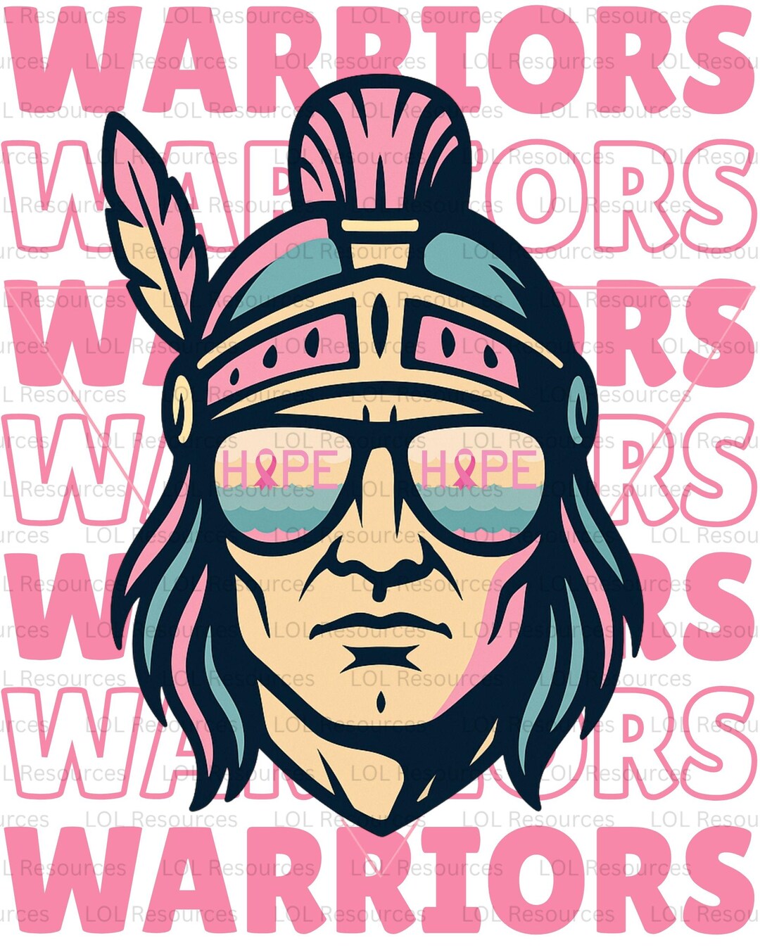 Pink Out Warriors Mascot PNG: Breast Cancer Awareness, Hope Sunglasses ...