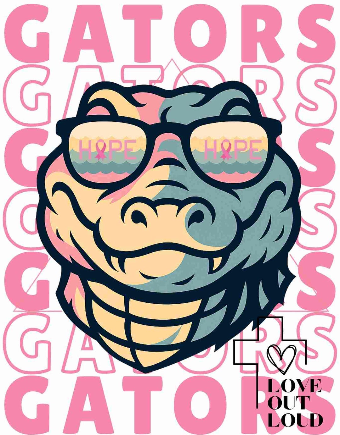 Pink Out Gators Mascot PNG: Breast Cancer Awareness Clipart (digital ...