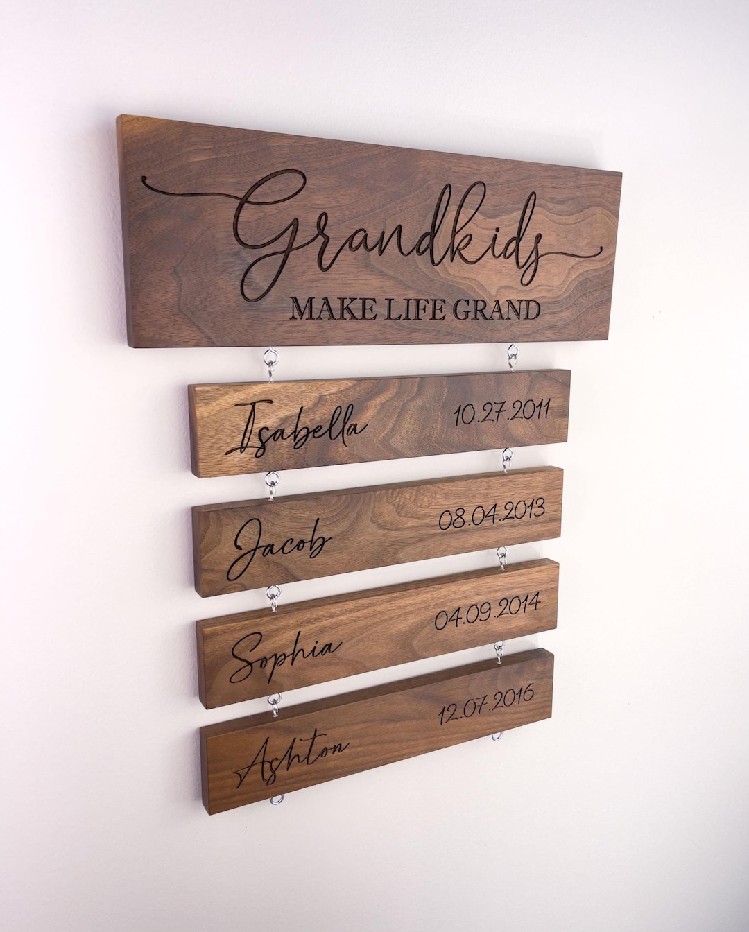 Grandkids Christmas Birthday Mothers Day Gift Family Name Sign Custom ...