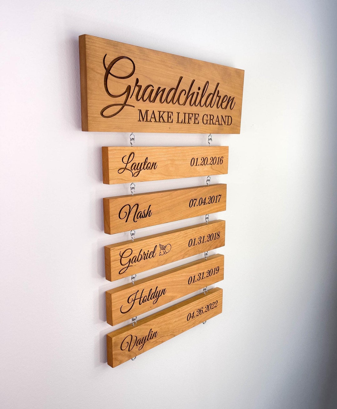 Personalized Wooden Grandchildren Sign - Grandchildren Make Life Grand ...