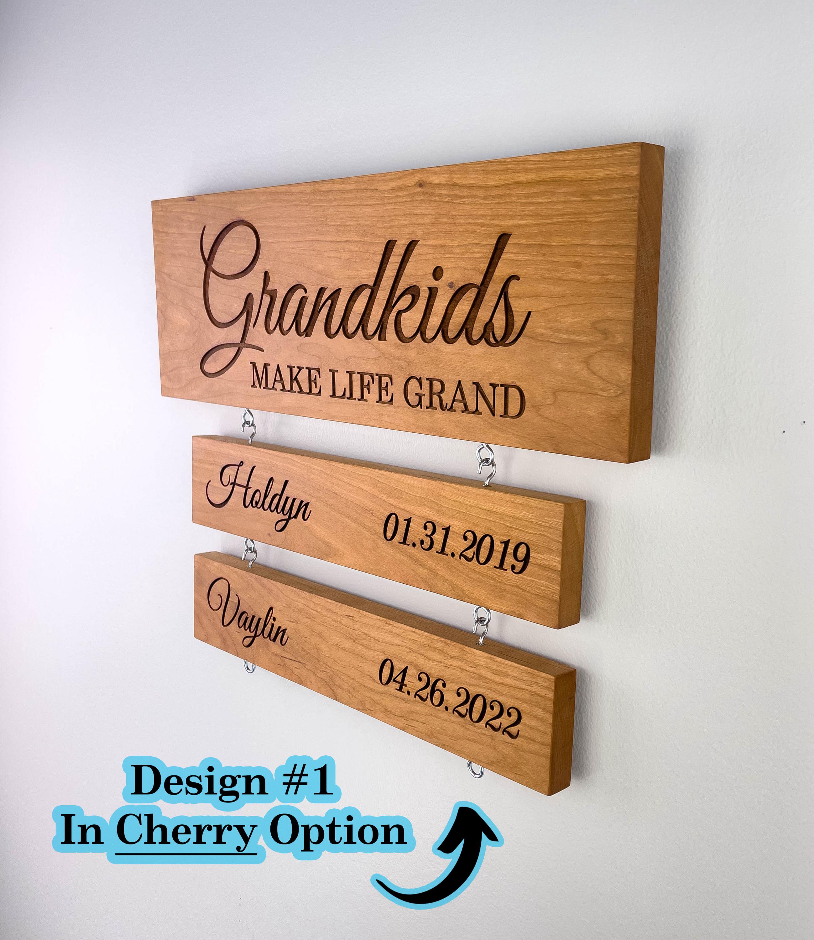 Personalized Wooden Grandchildren Sign - Grandchildren Make Life Grand ...