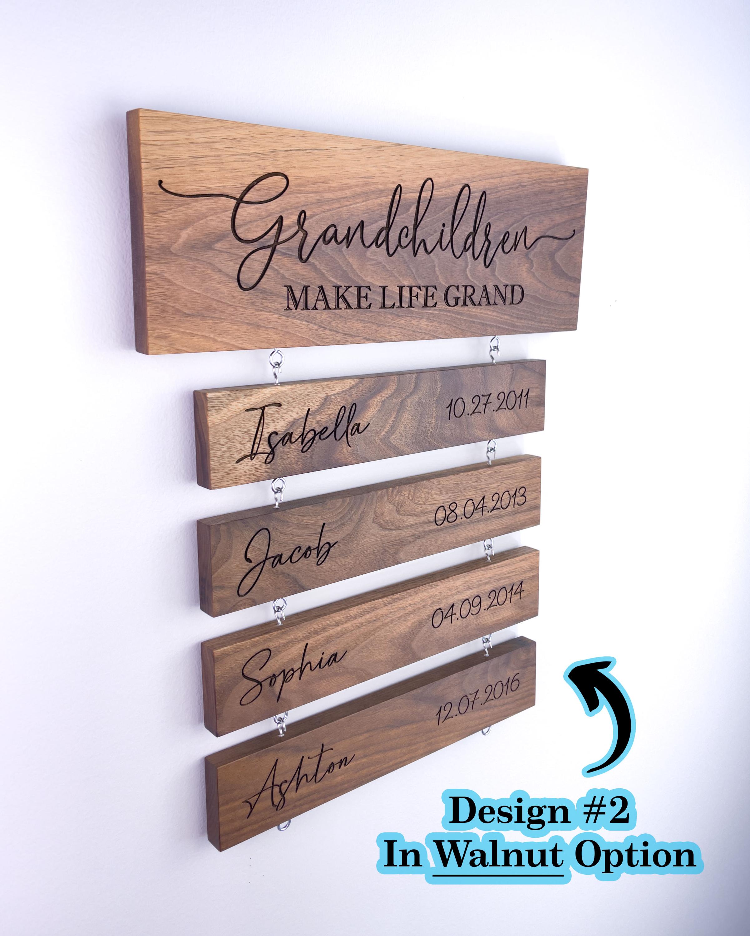 Personalized Wooden Grandchildren Sign - Grandchildren Make Life Grand ...
