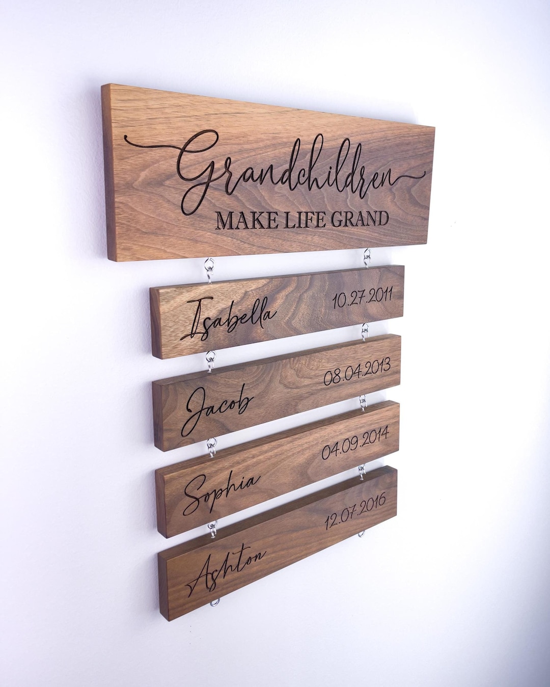 Personalized Sign for Grandparents, Grandchildren Name Sign, Engraved ...