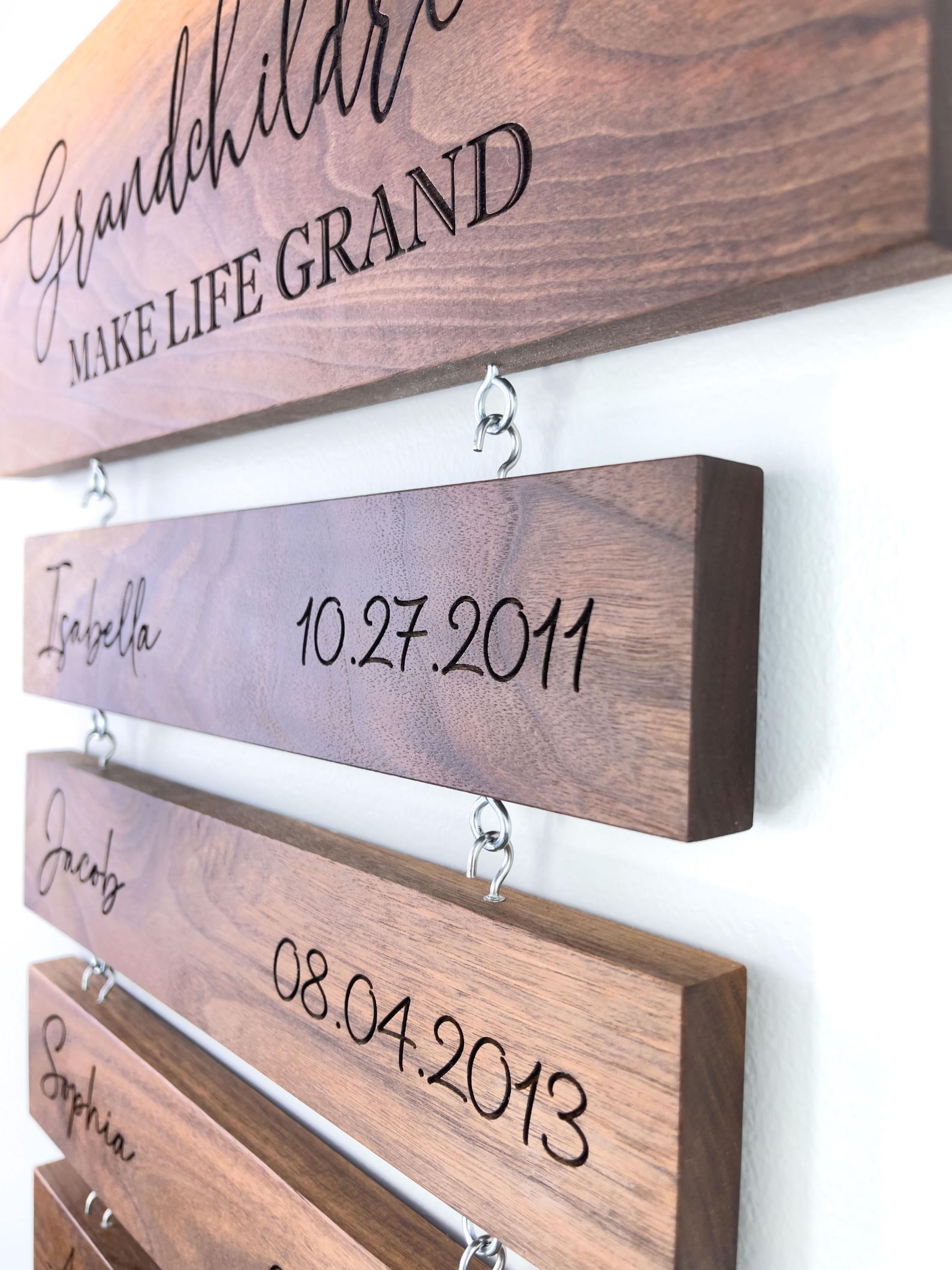 Personalized Wooden Grandchildren Sign - Grandchildren Make Life Grand ...