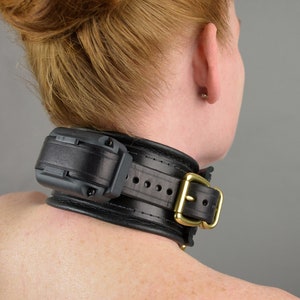 Obedience BDSM Collar Wide Remote Control Premium Leather - Etsy 日本