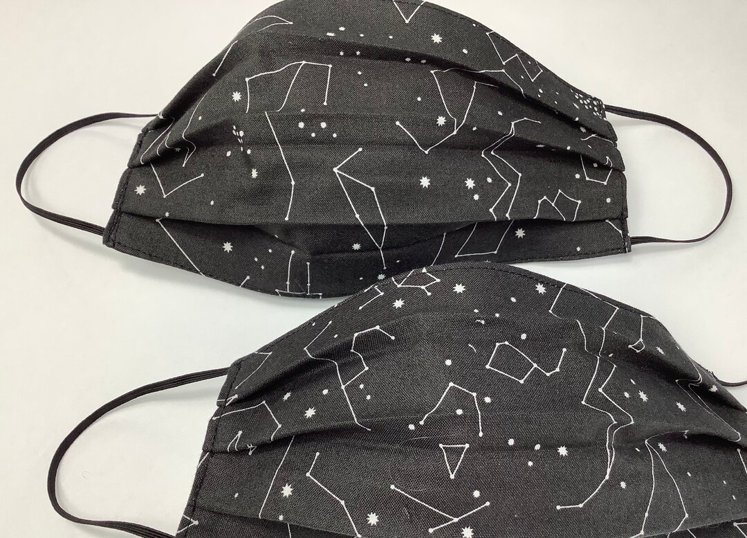Night Sky Set of 2 Cotton Face Masks-constellations, Stars, Galaxy ...