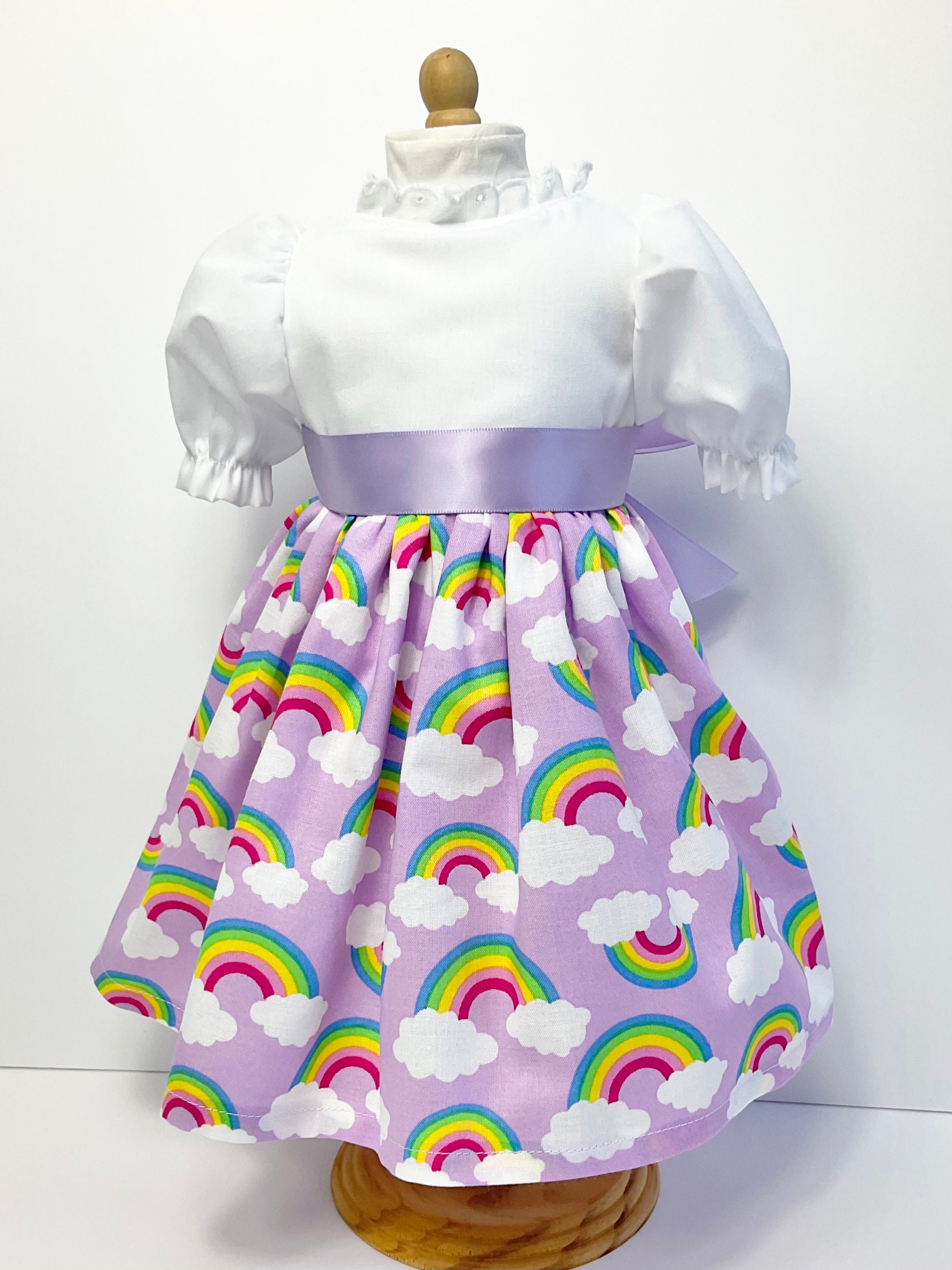 Rainbow Doll Dresses Set of 2 Pink and Purple Fits American - Etsy
