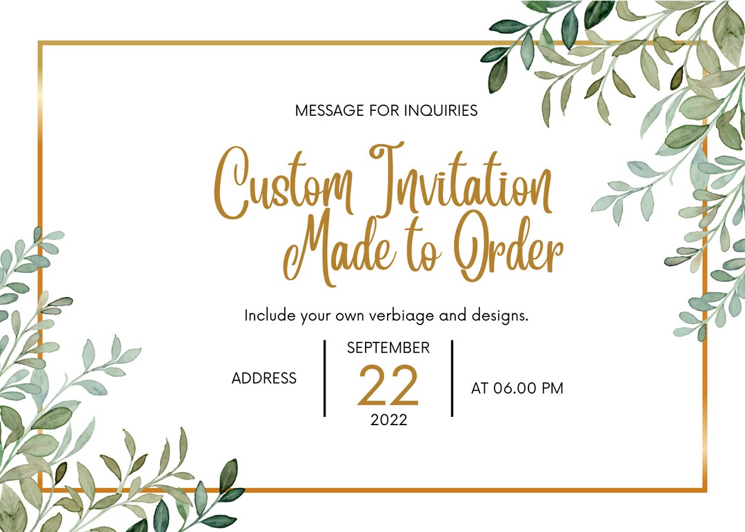 Custom Made to Order Digital Invitation - Etsy