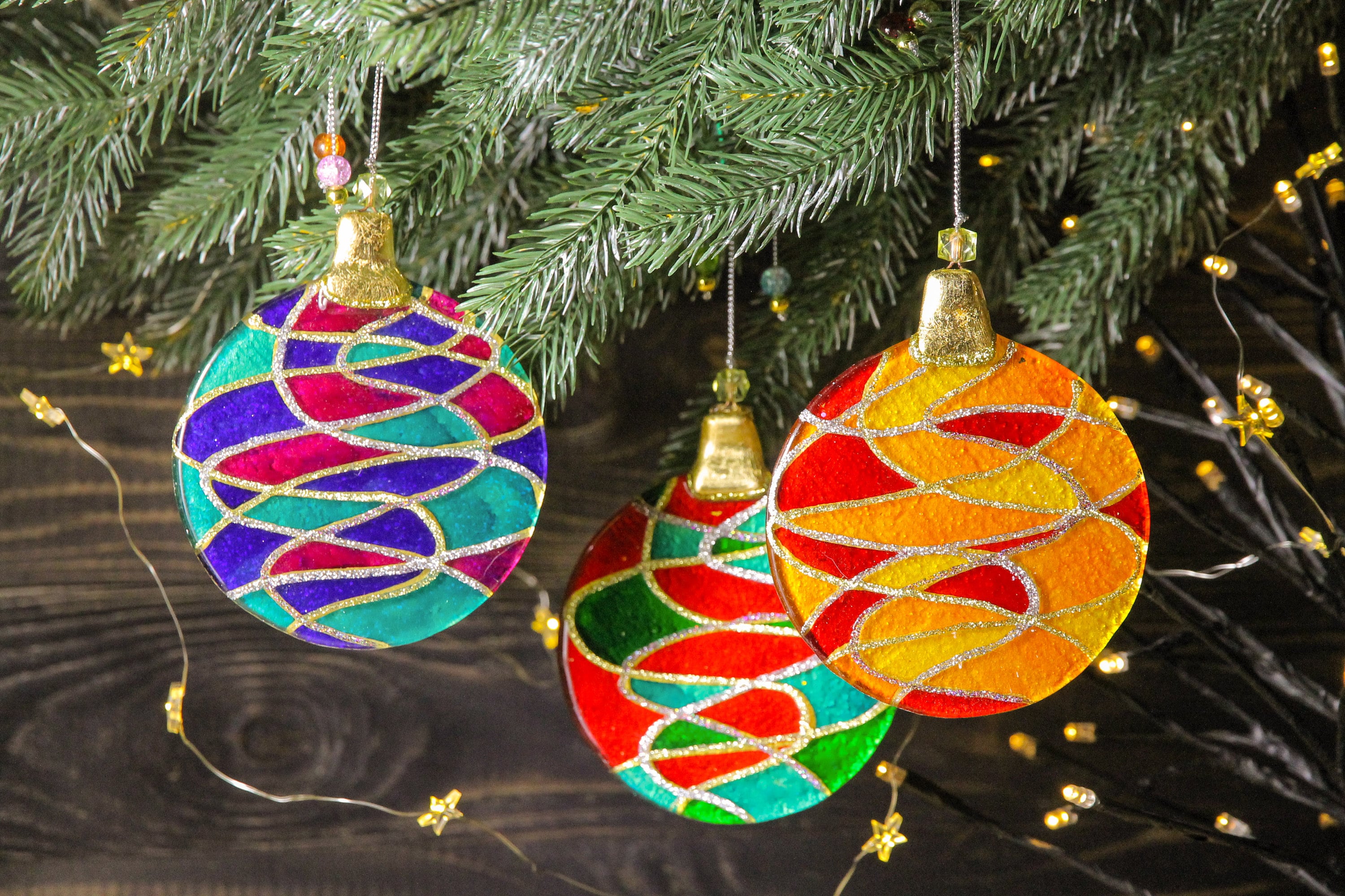 Geometric Christmas Balls Modern ChristmasTree Handmade | Etsy