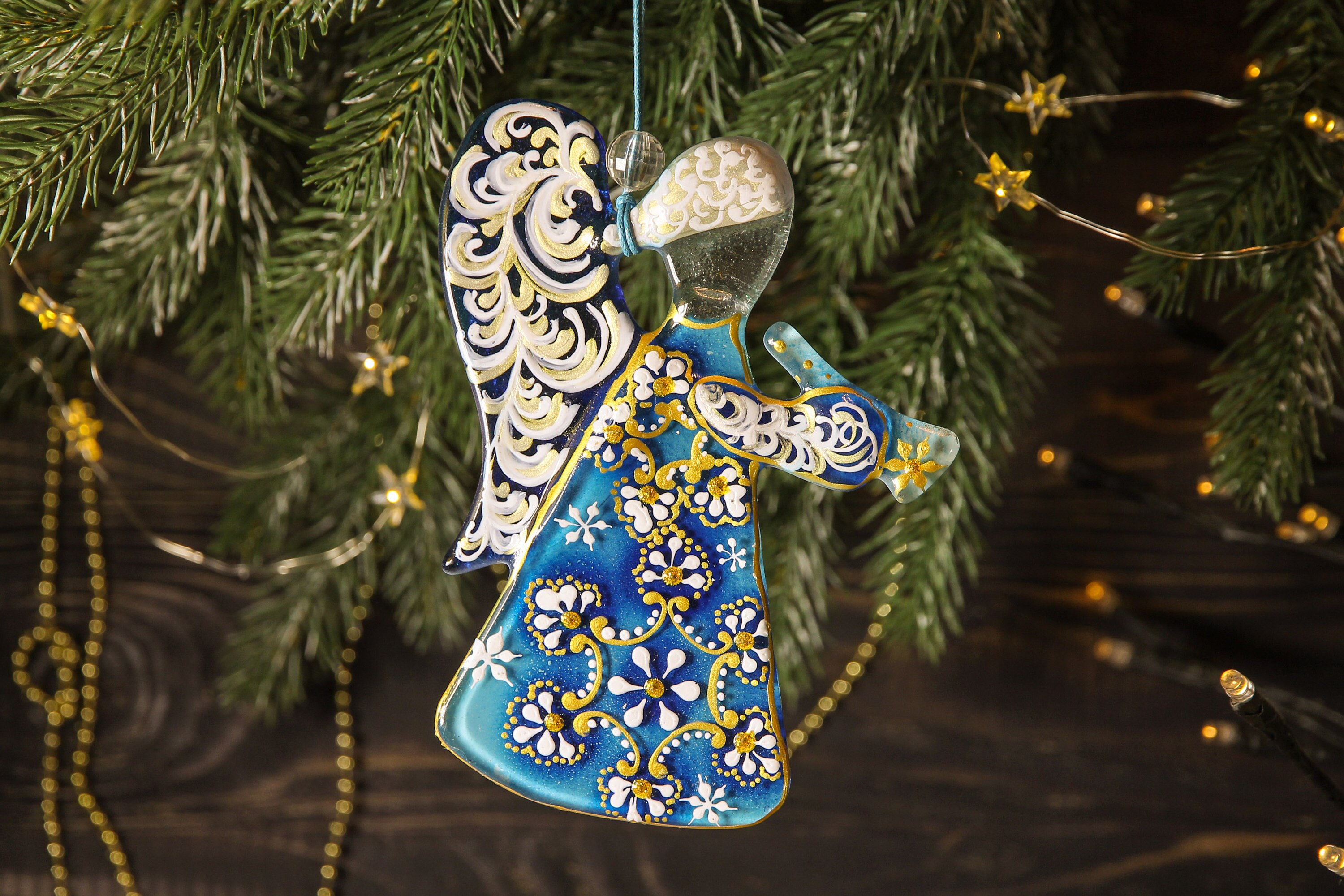 Angel Guardian Protection Symbol Fused Glass Art Glass Wall | Etsy