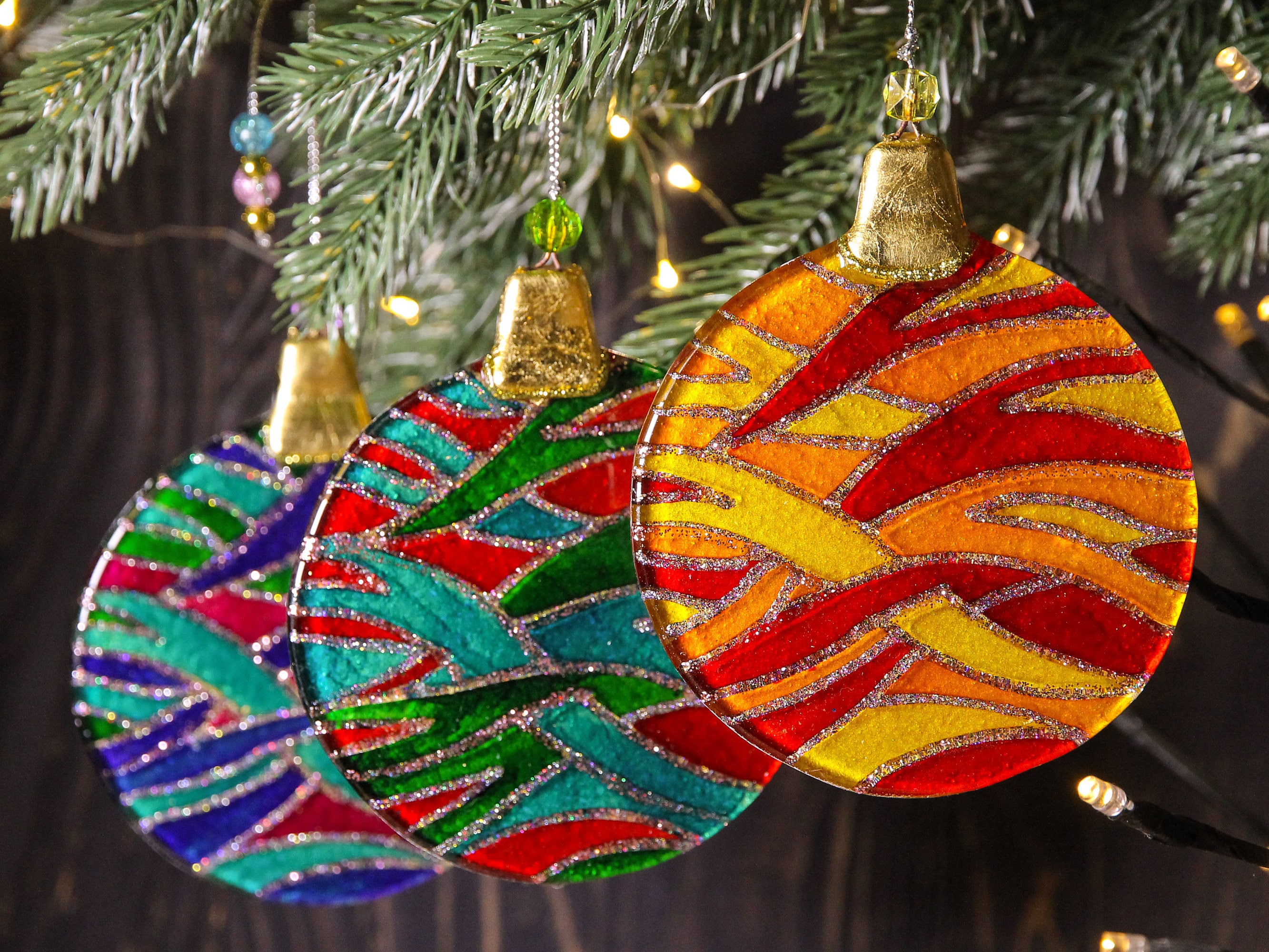 Geometric Christmas Balls Modern ChristmasTree Handmade | Etsy