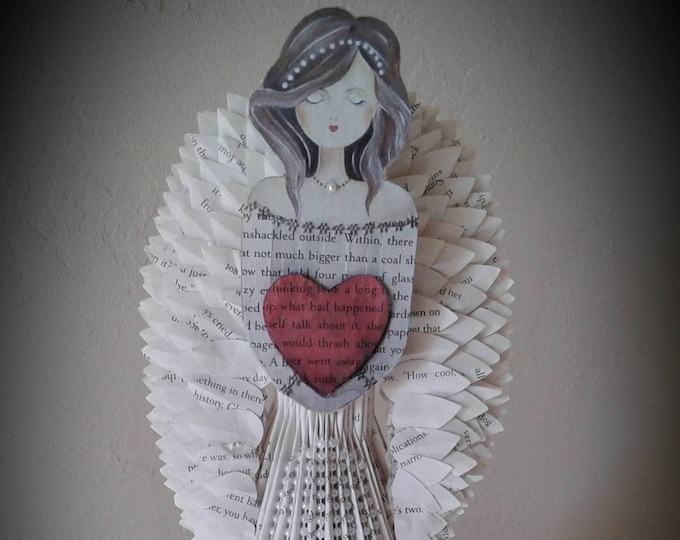 Book Sculpture, Angel, Altered Book Art, Paper Angel, Book Page Angel ...