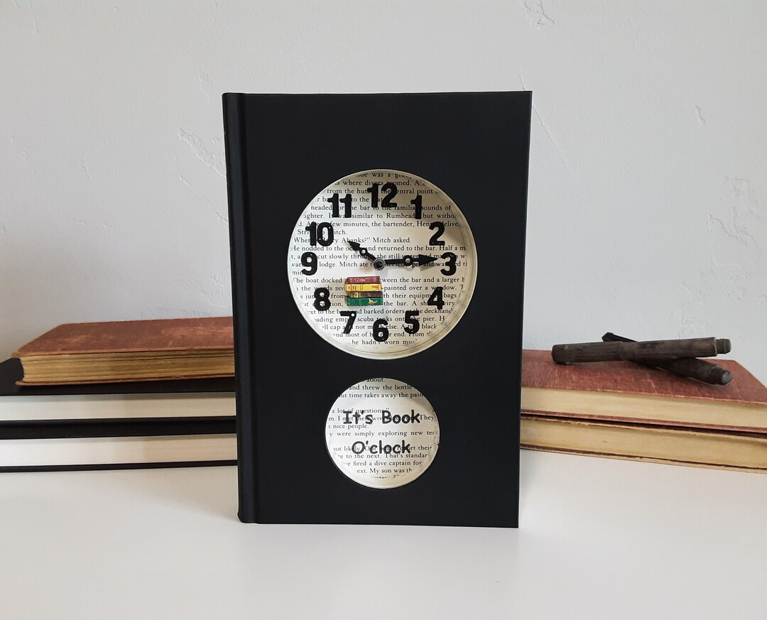 Book Sculpture, Clock, Book Art, Altered Book, Librarian Gift, Teacher ...