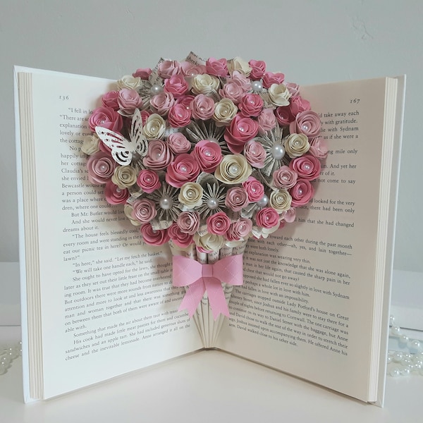 Book Page Bouquet - Etsy