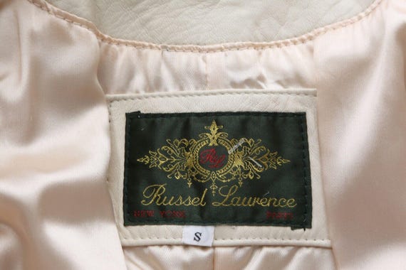 Vintage Russell Laurence White Leather Button Down Lo… - Gem