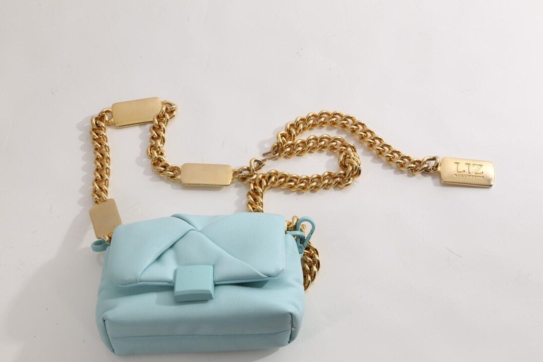 Vintage Chain Belt Liz Claiborne With Turquoise Faux Leather Mini ...