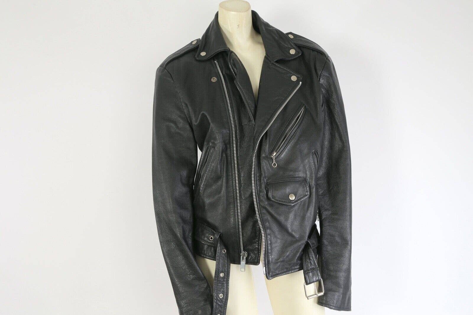 Vintage OPEN ROAD Black Motorcycle Zipper Jacket Size 38 - Etsy