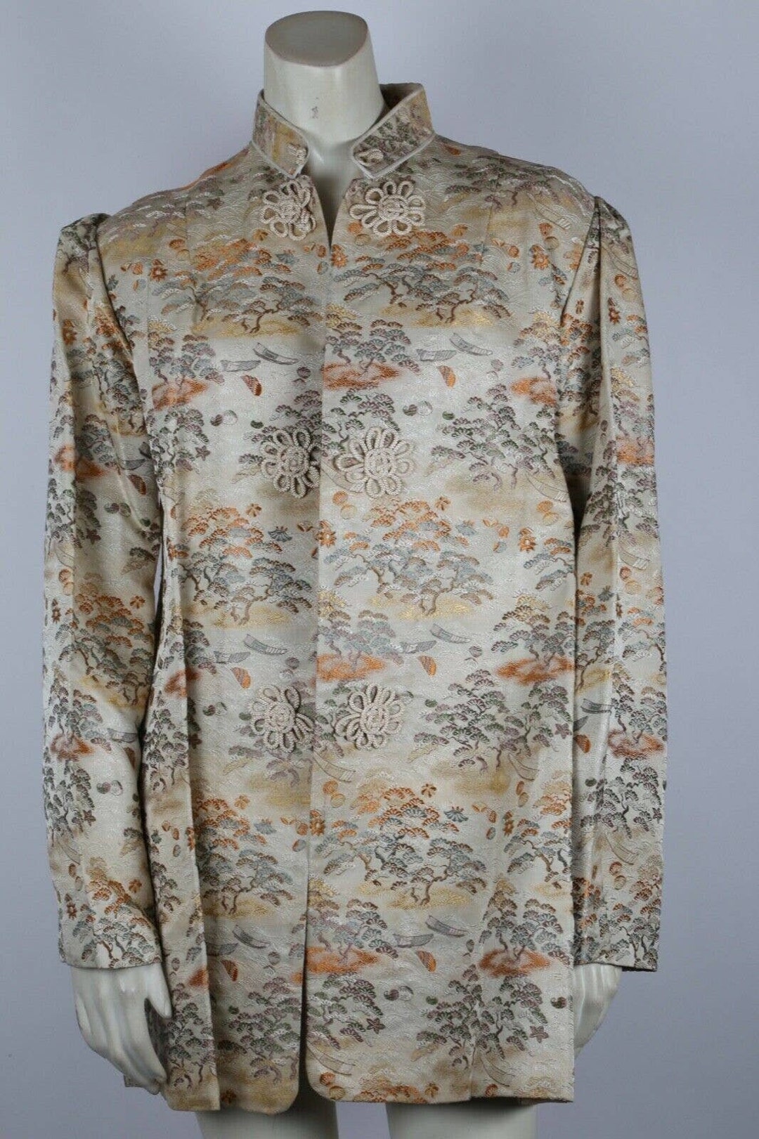 Vintage Beige Toggle Closure Chinese Jacket Size S - Etsy