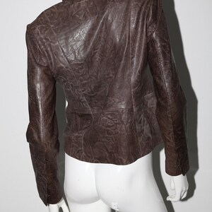 Vintage MAISON MARTIN MARGIELA MM6 Brown Leather Bow Neckline Short ...