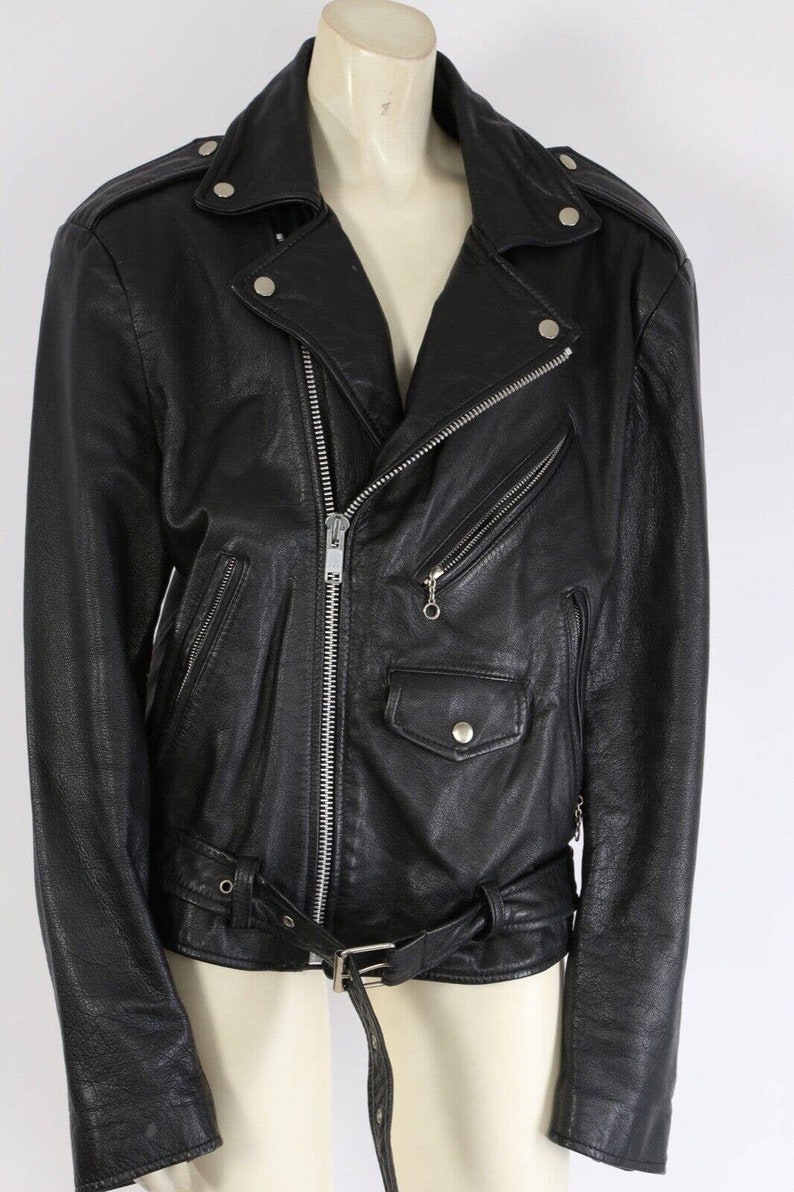 Vintage OPEN ROAD Black Motorcycle Zipper Jacket Size 38 - Etsy