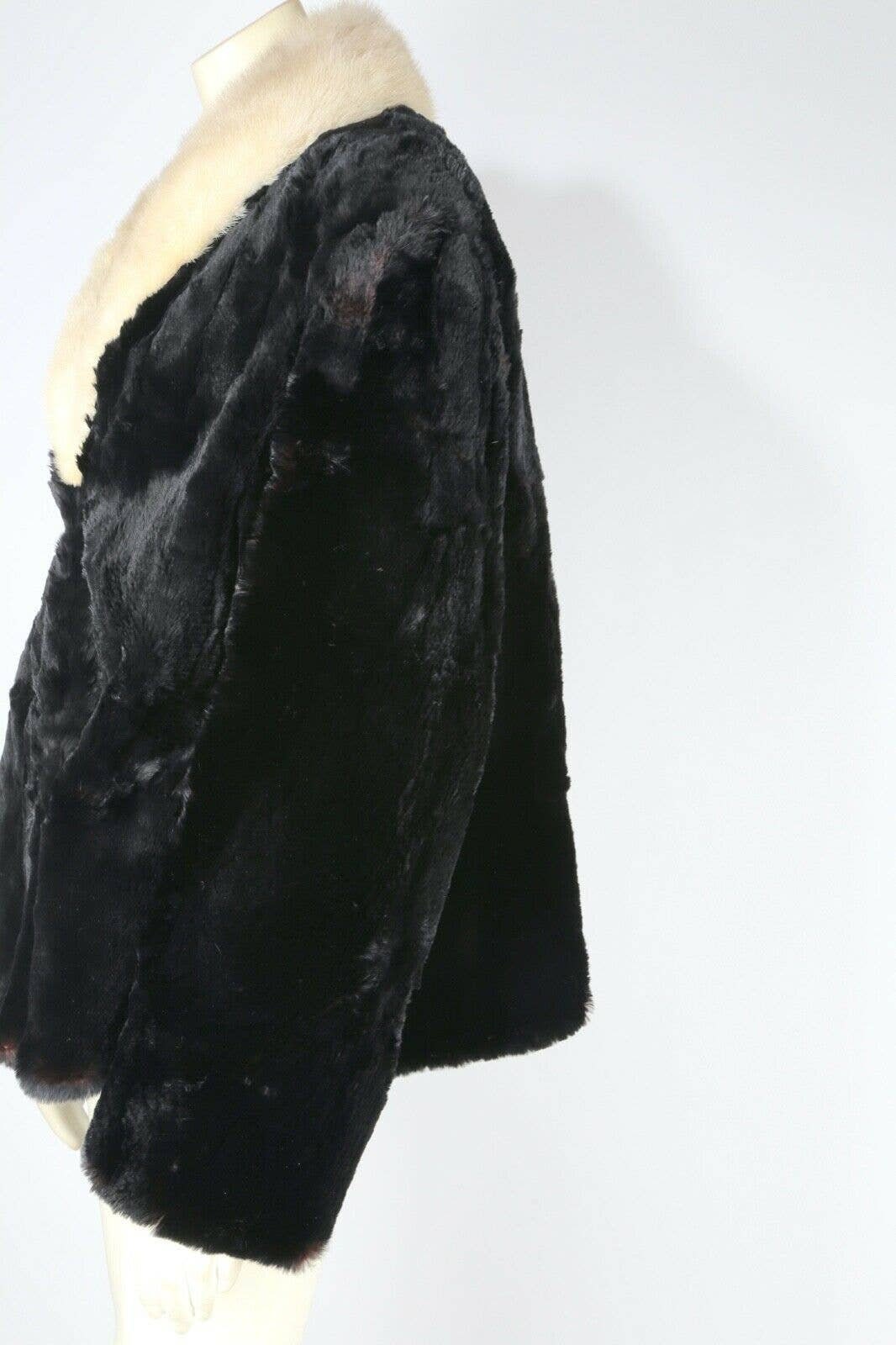 Vintage Black Shredded Mink Soft Fur Coat Jacket Size M - Etsy