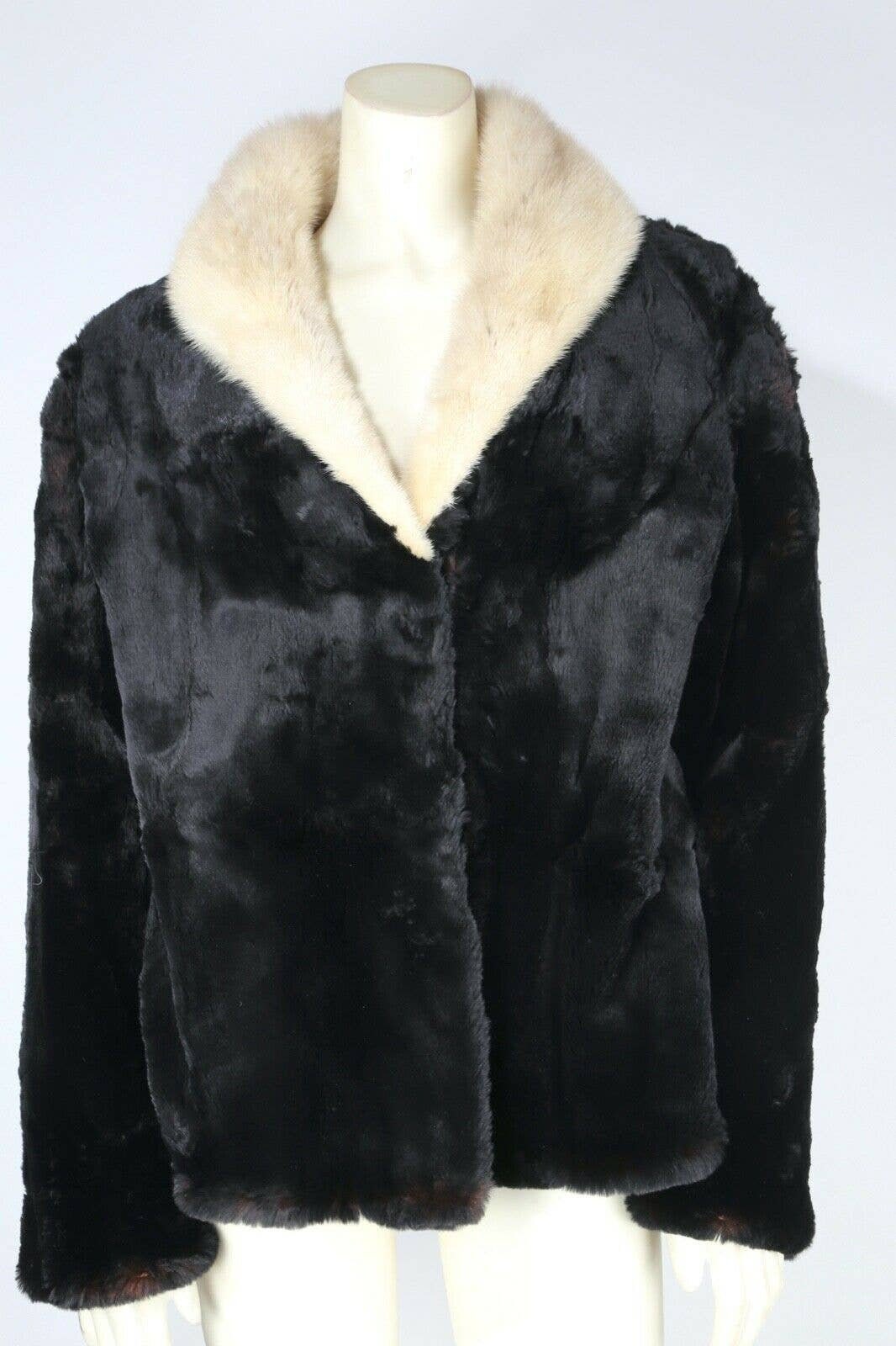 Vintage Black Shredded Mink Soft Fur Coat Jacket Size M - Etsy