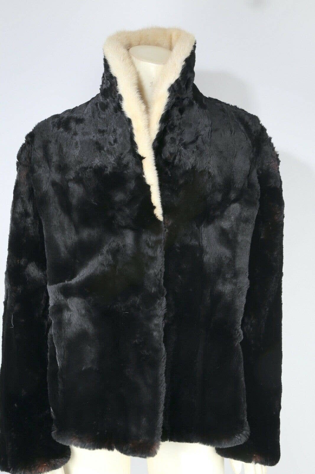 Vintage Black Shredded Mink Soft Fur Coat Jacket Size M - Etsy