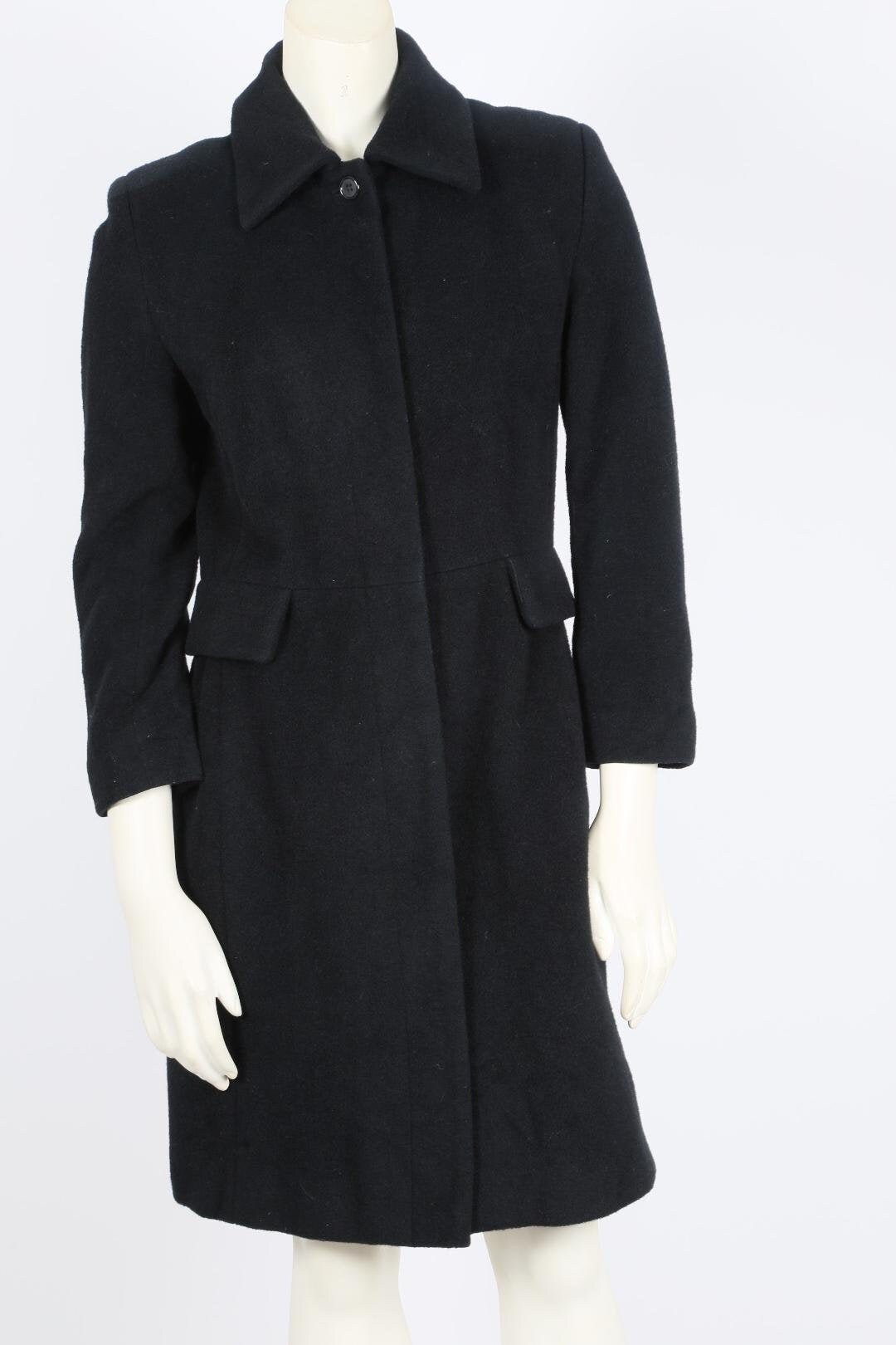 Vintage SHIN CHOI Womens Black Button Down Collar Coat Size 2 - Etsy