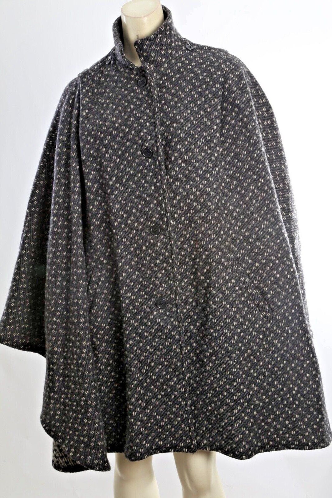 Vintage Herman Key Pure Wool Tweed Cape Coat Size S - Etsy