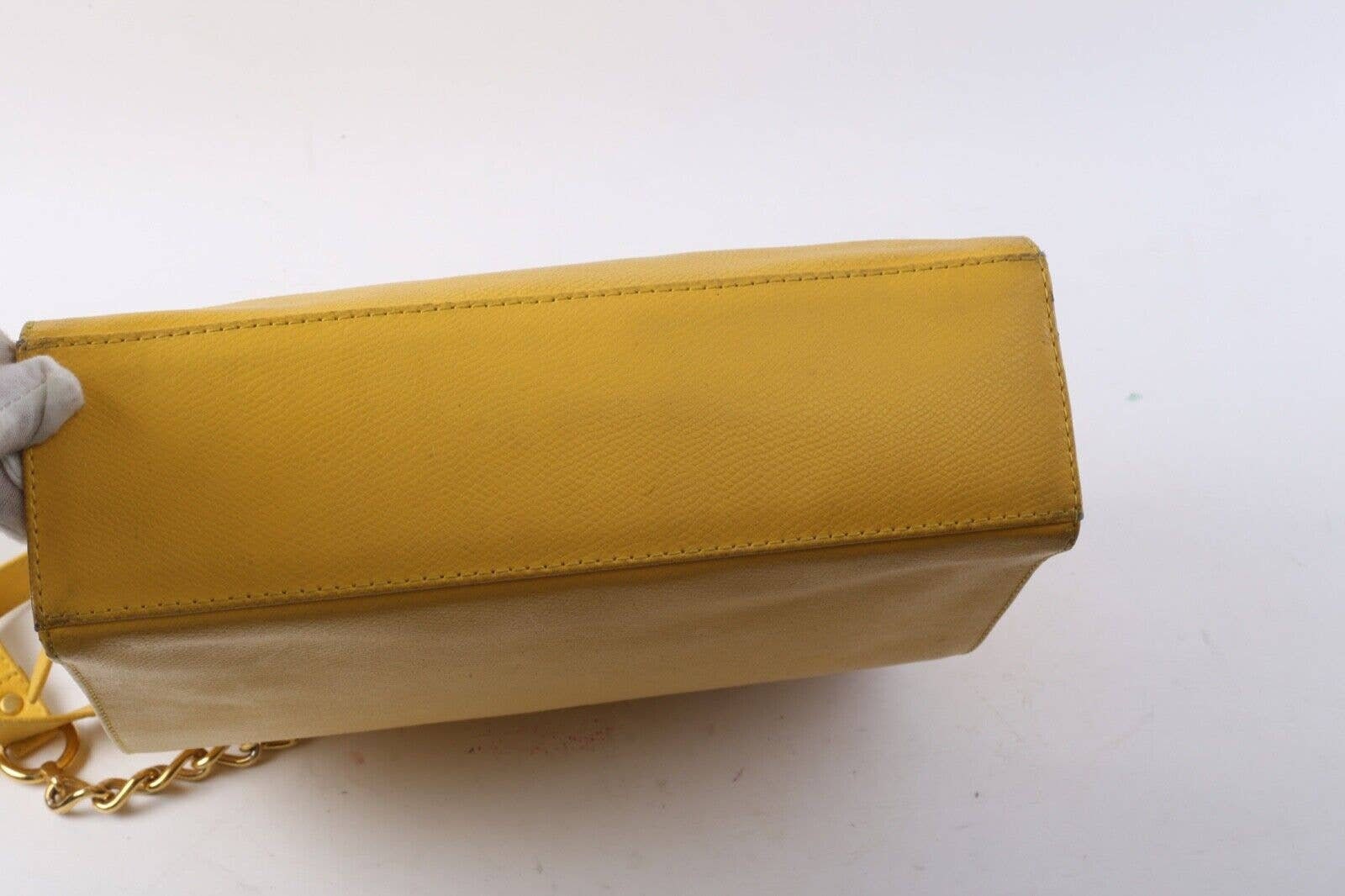 Vintage MCM Yellow Leather Tote Chain Shoulder Bag - Etsy