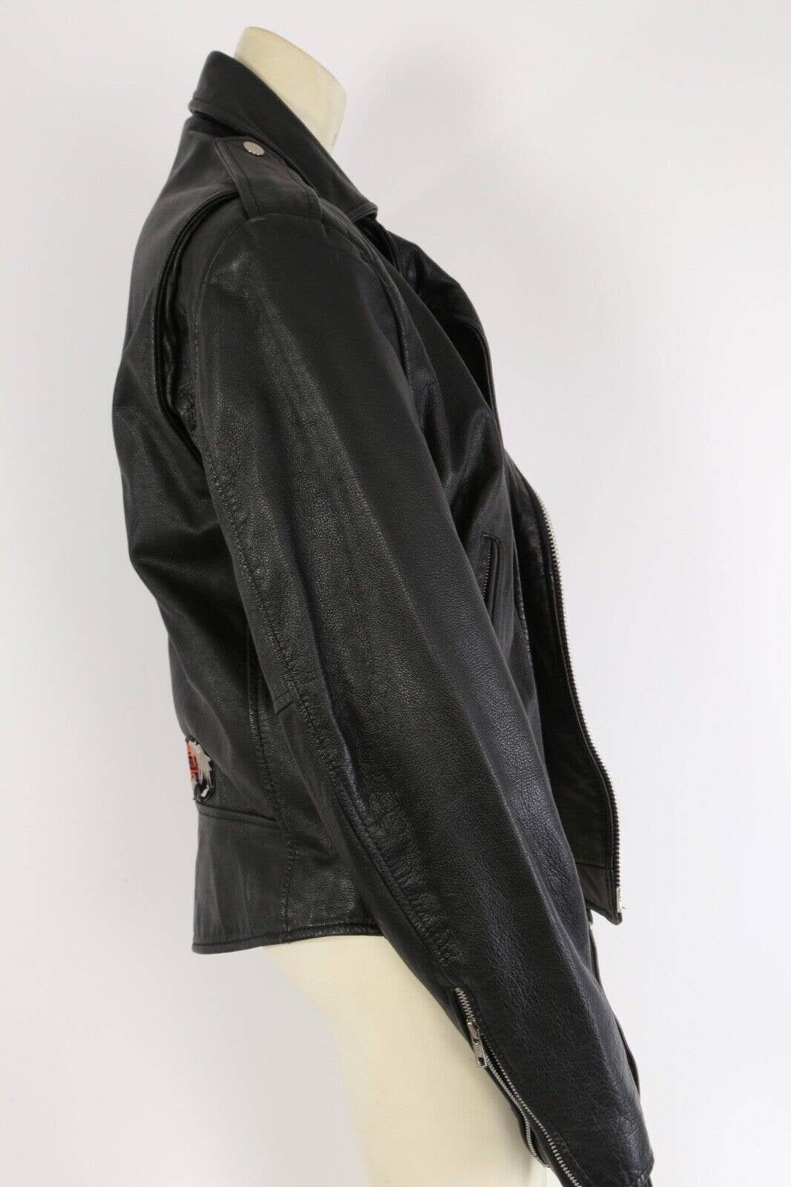 Vintage OPEN ROAD Black Motorcycle Zipper Jacket Size 38 - Etsy