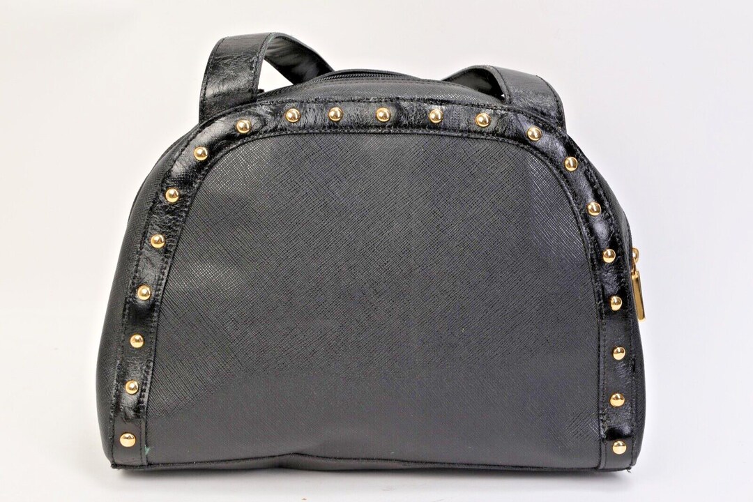 Vintage ROCCO BAROCCO Black Leather Studded Satchel Bag - Etsy