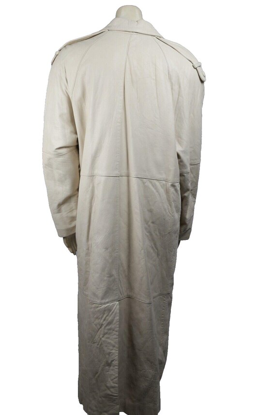 Vintage Russell Laurence White Leather Button Down Lo… - Gem