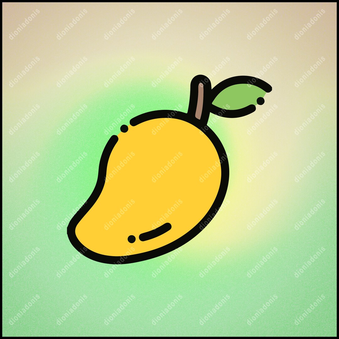 Kawaii Mango SVG Icon Bundle Fruit, Healthy, Emote, Twitch Badge ...