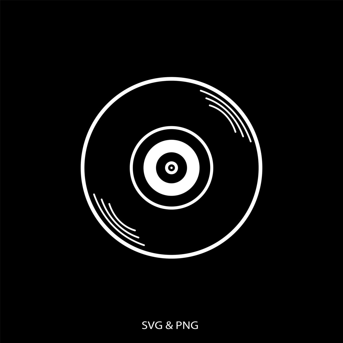 Record SVG Silhouette Cricut Clipart Digital Download - Etsy