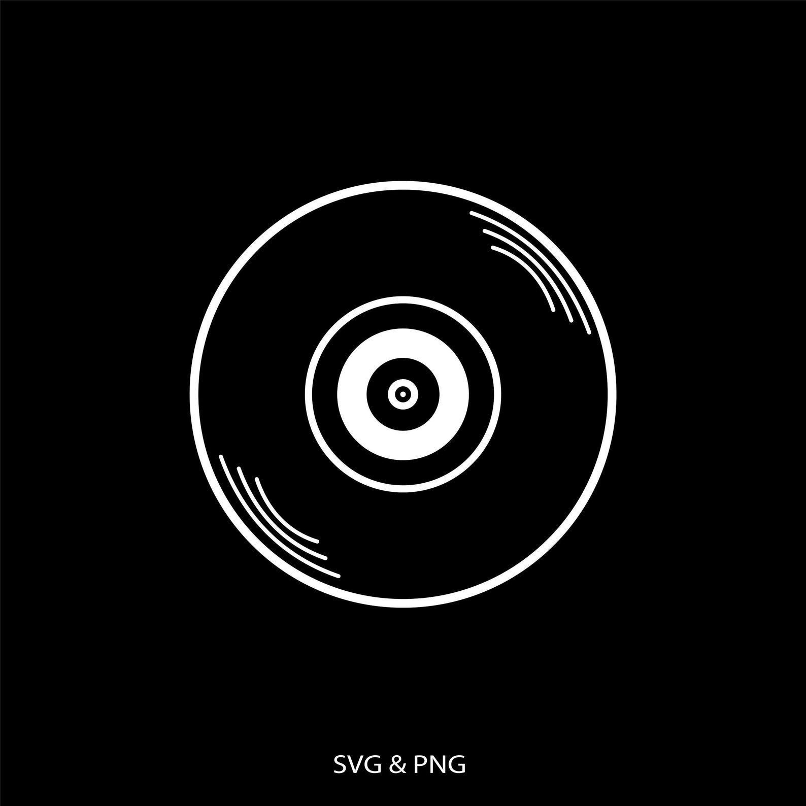 Record SVG Silhouette Cricut Clipart Digital Download - Etsy