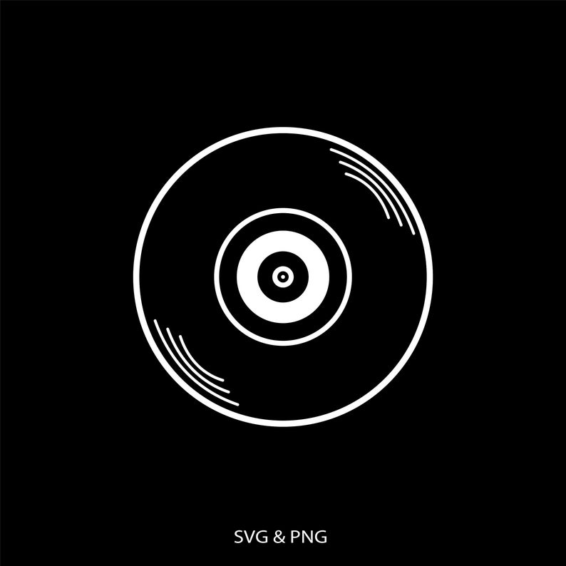 Record SVG Silhouette Cricut Clipart Digital Download - Etsy