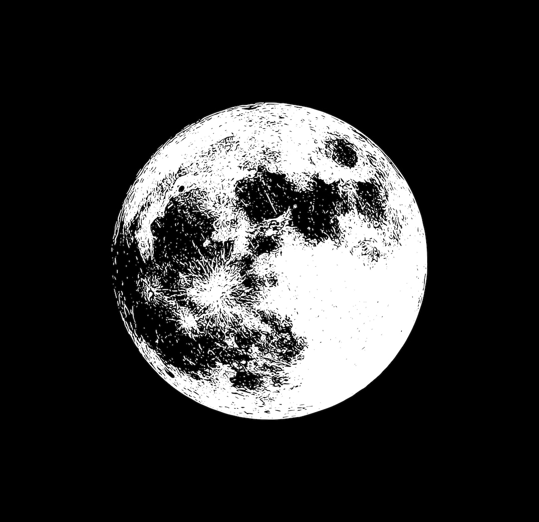 Realistic Moon SVG Silhouette, Cricut, Clipart, Digital Download ...