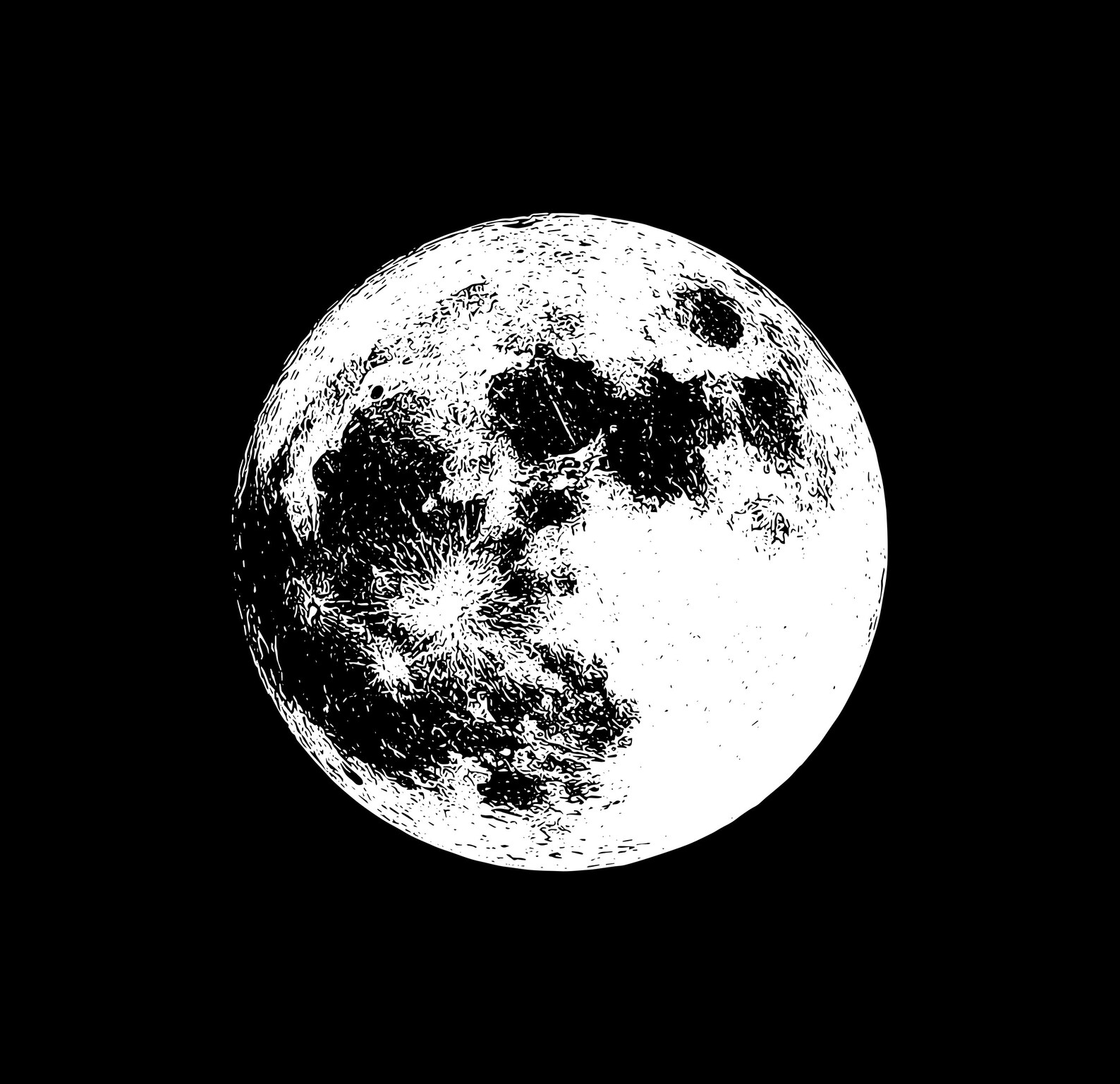 Realistic Moon Svg Silhouette Cricut Clipart Digital Download