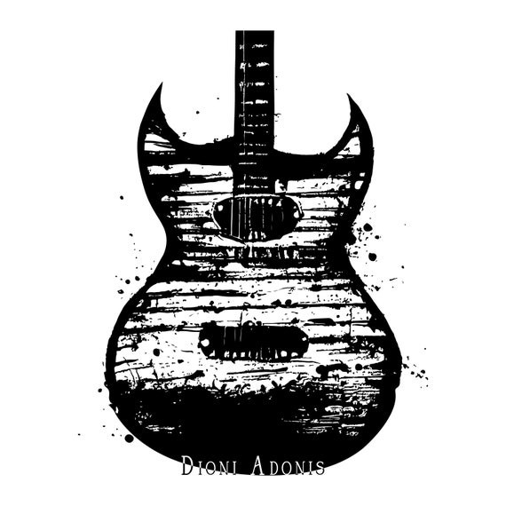 Grunge Guitar Vector