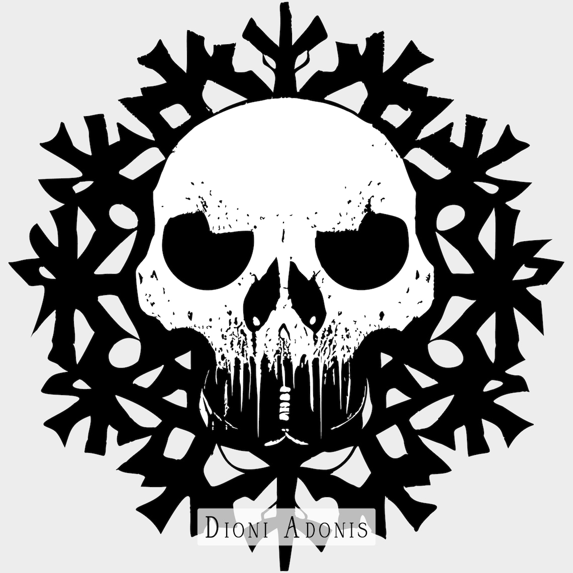 Skull Flake SVG Snowflake Clipart Digital Download Vector - Etsy