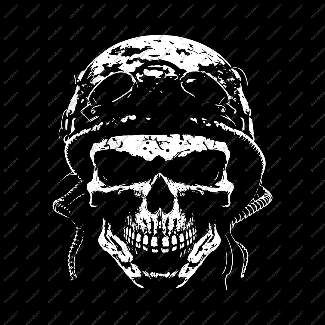 Soldier Skull SVG Grunge, Airbrush Texture, Silhouette, Cricut, Clipart ...