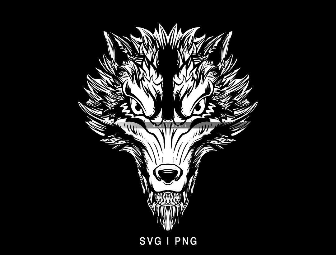 LOGO Vicious Wolf Head Fierce Animal Dark Horror Beauty Gothic Tattoo ...